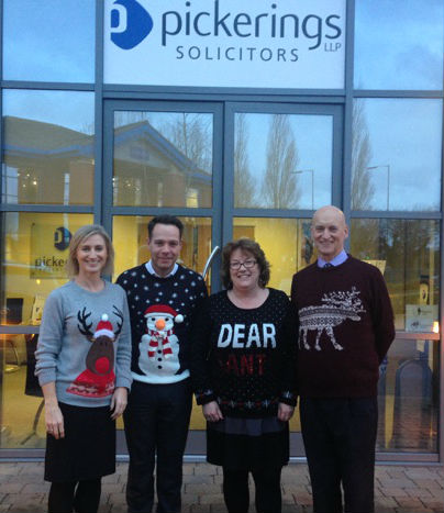 Christmas Sweater Day at Pickerings 2015 Text Santa